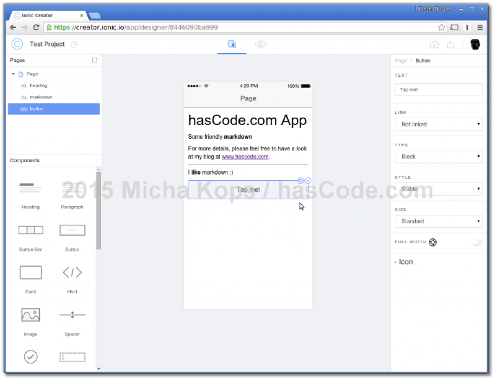 Quick Mobile Application Prototyping With Ionic Creator Micha Kops Tech Notes